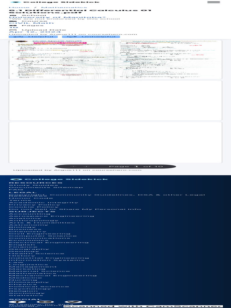 6.1 Differential Calculus 01 Solutions.p | PDF | Science | Engineering