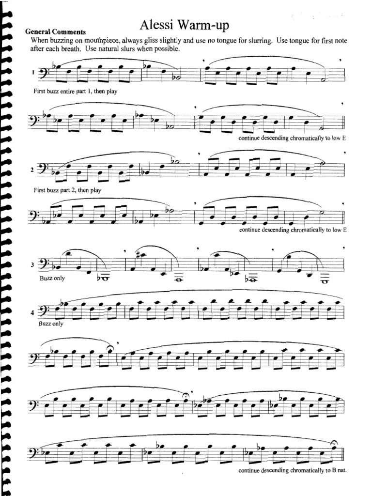 Alessi Warm Up for Trombone | PDF