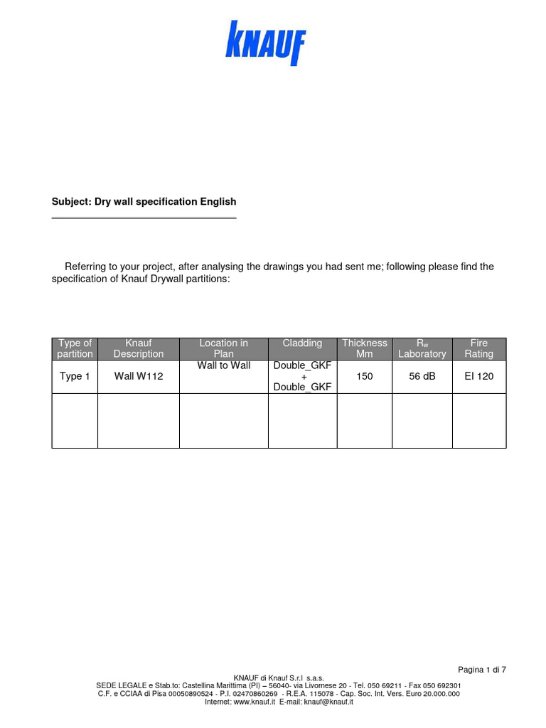 Knauf 120 Mins | PDF | Drywall | Wall