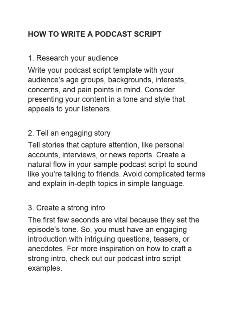 How To Write A Podcast Script | PDF | Podcast