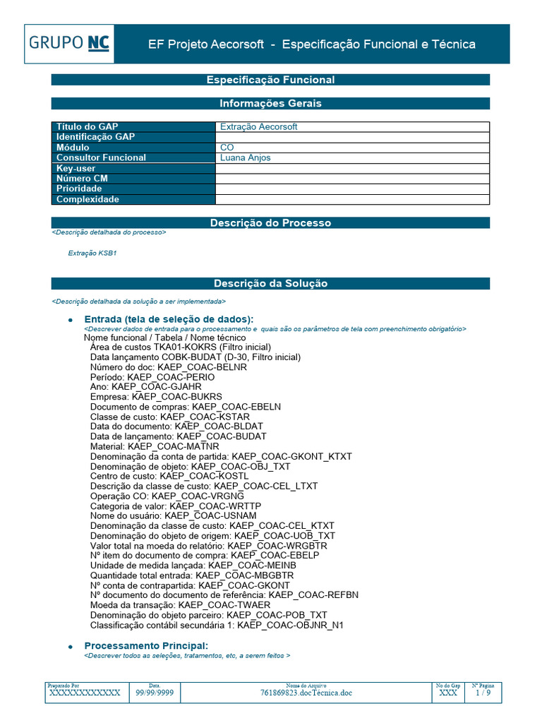 Especificação Aecorsoft: Funcional e Técnica | PDF | Informática ...