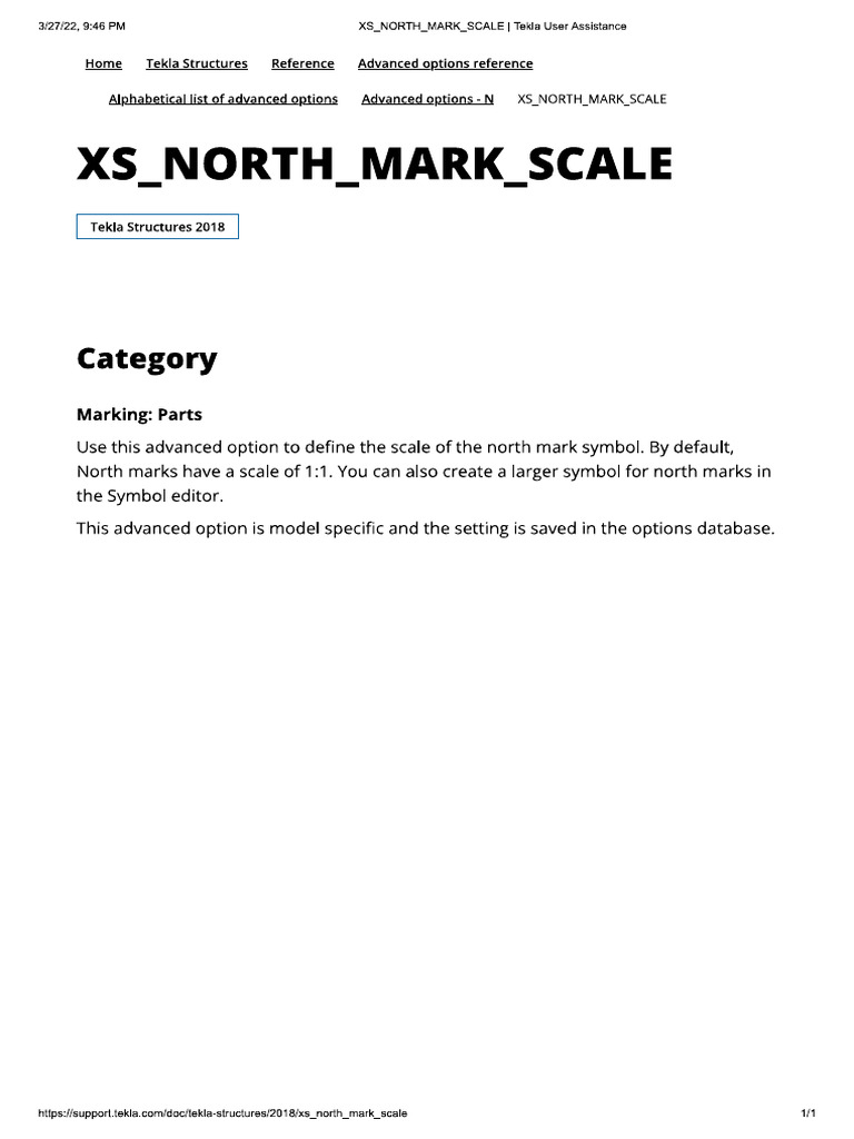Xs North Mark Scale Tekla User Assistance | PDF