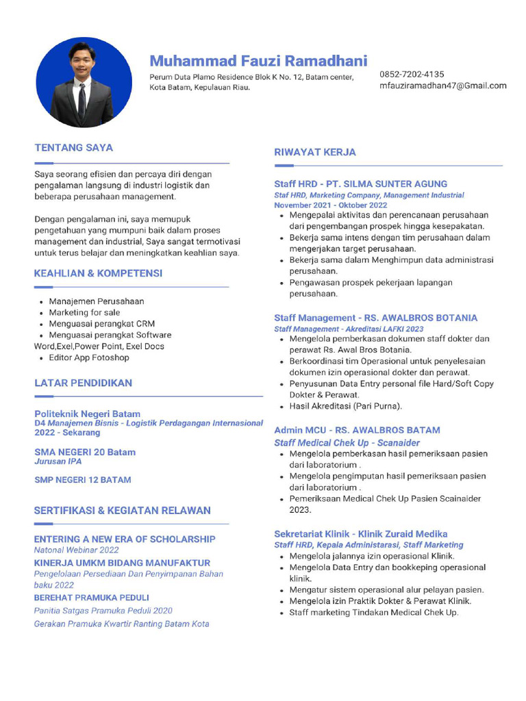 CV_Muhammad Fauzi Ramadhani | PDF