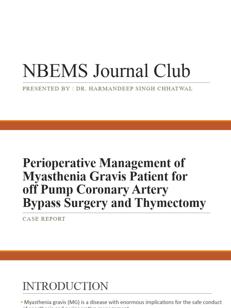 Myasthenia Gravis Case Report Final | PDF | Medical Specialties | Clinical Medicine