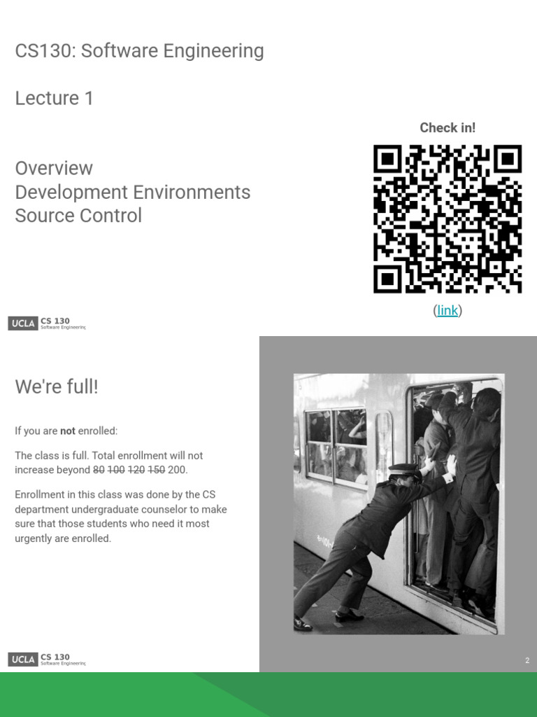 Lecture 01 - Overview, Development Environments, Source Control | PDF | Visual Cortex | Version ...
