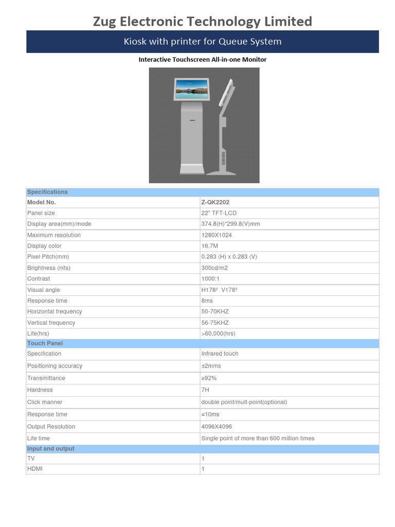 Z-QK2202 Datasheet | PDF | Display Resolution | Video