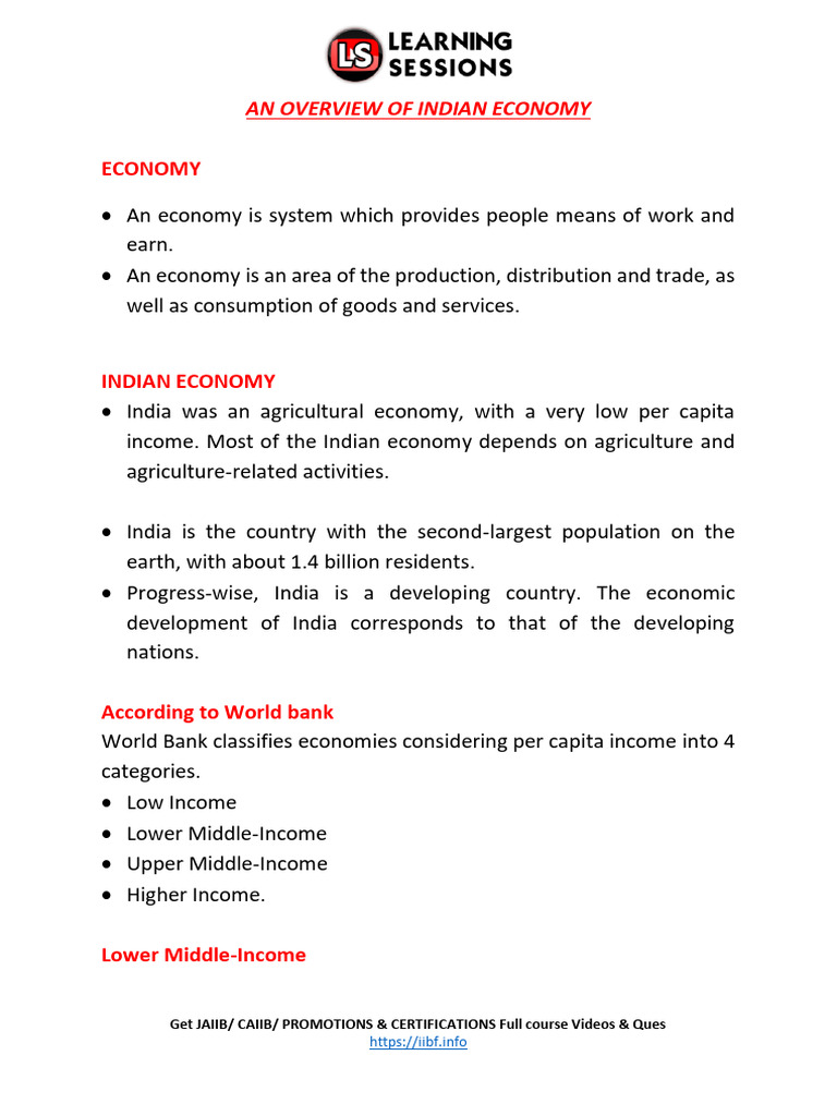 CH 1a An Overview of Indian Economy | PDF | Economy Of India ...