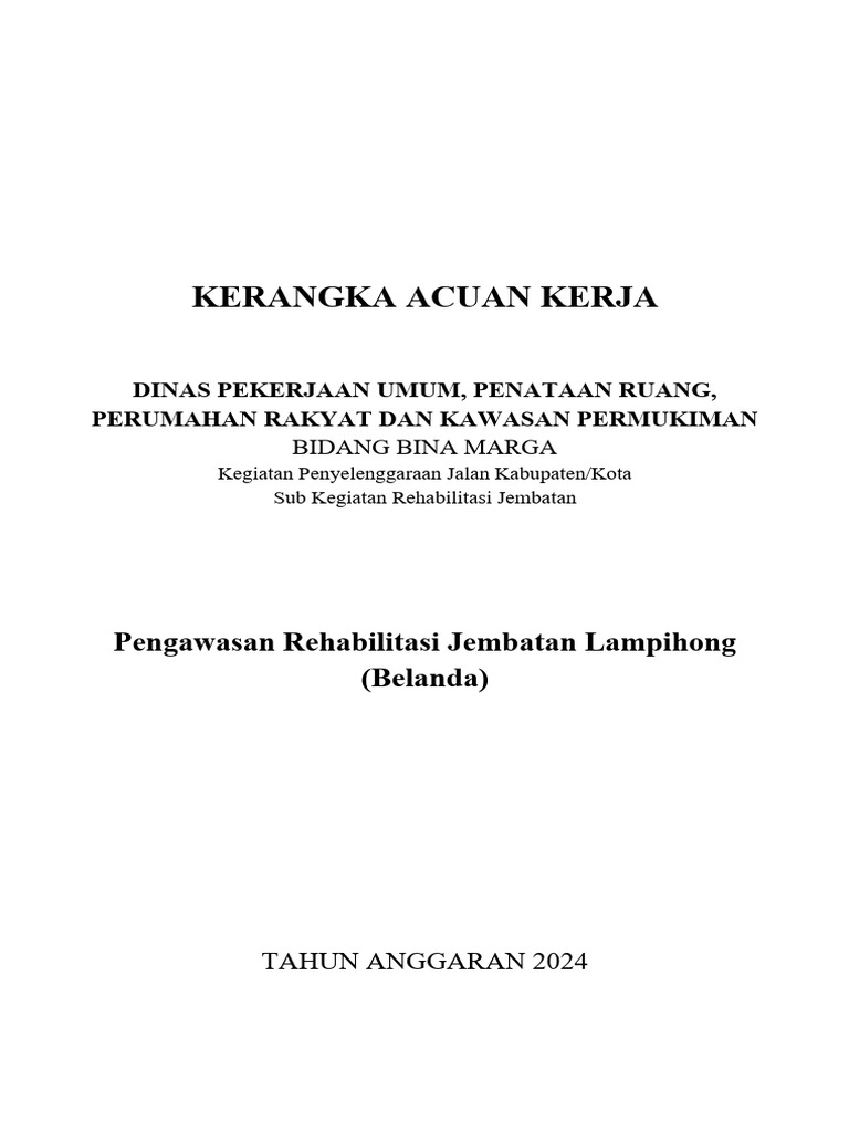 KAK Jemb LPHG BLD 2024 | PDF | Teknologi & Rekayasa