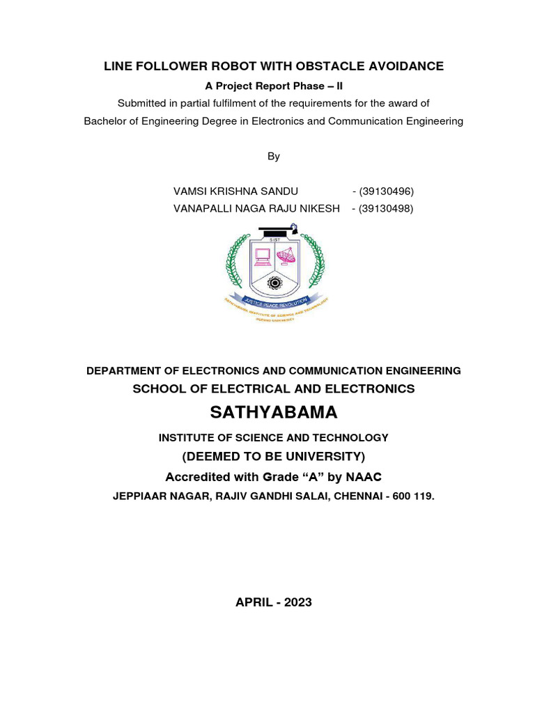B.E Ece 19 23 Batchno 108 | PDF | Infrared | Arduino