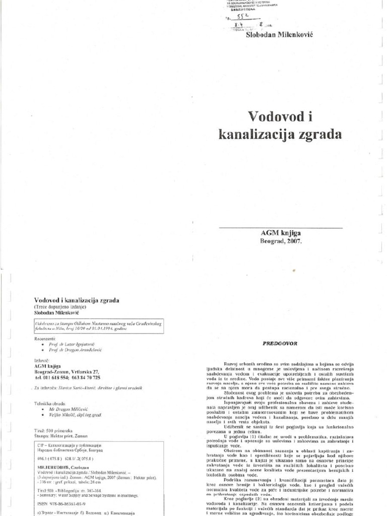 Vodovod I Kanalizacija Zgrada PDF Free | PDF