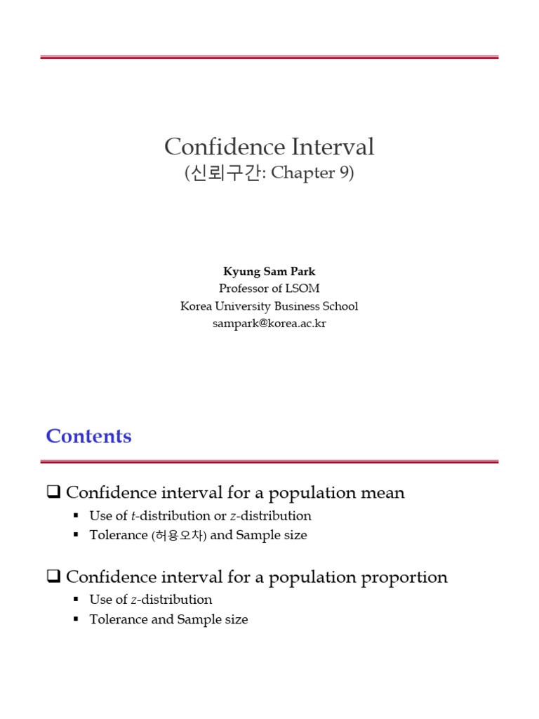 ST04 Confidence Interval | PDF | Sample Size Determination | Confidence ...
