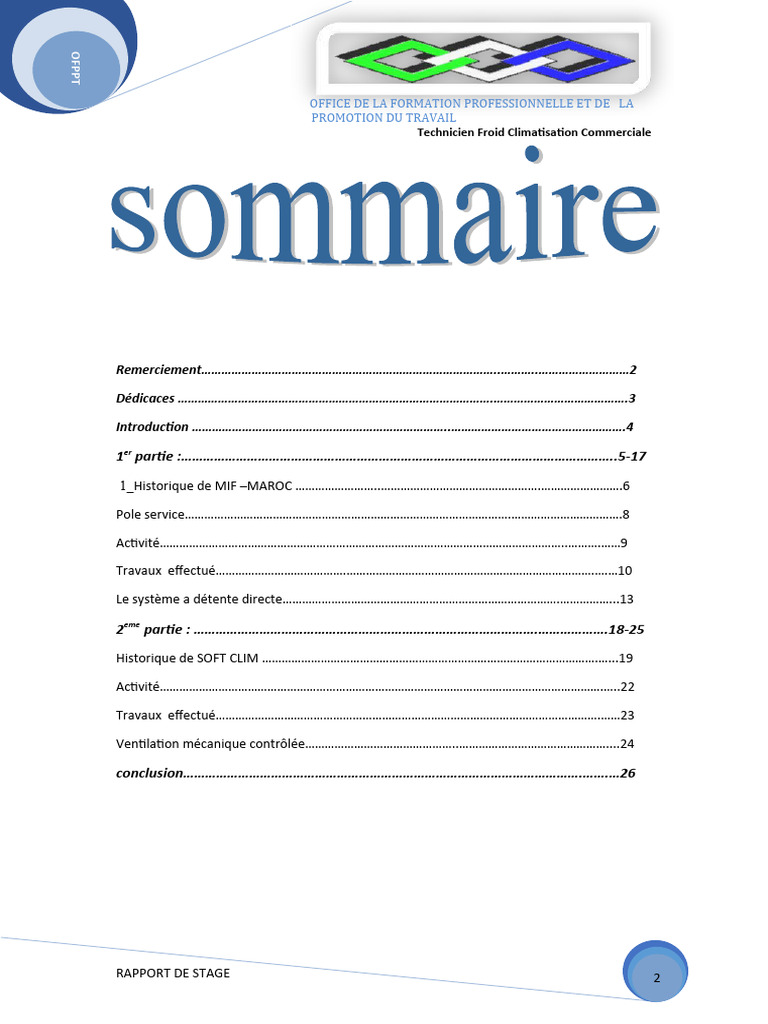 Rapport de Stage en Froid et Climatisation | PDF | Climatisation ...