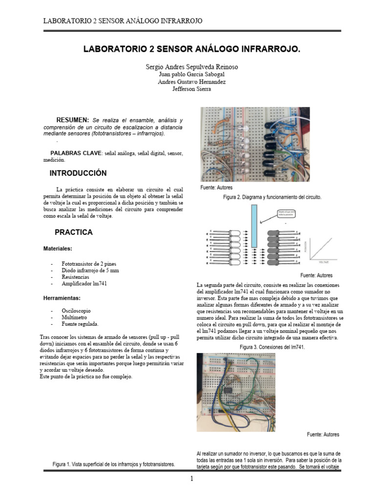 LABORATORIO 2 SENSOR ANÁLOGO INFRARROJO | PDF | Red eléctrica | Sensor