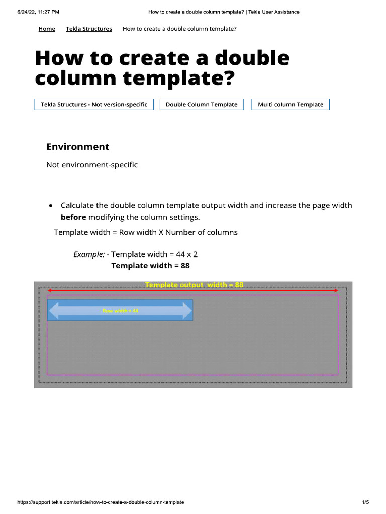 How To Create A Double Column Template - Tekla User Assistance | PDF