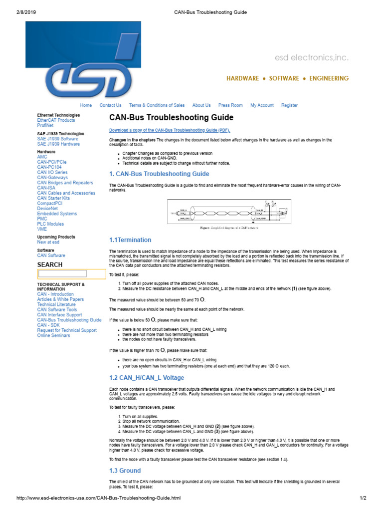 CAN-Bus Troubleshooting Guide | PDF | Voltage | Telecommunications CAN-Bus Troubleshooting Guide | PDF | Voltage | Telecommunications