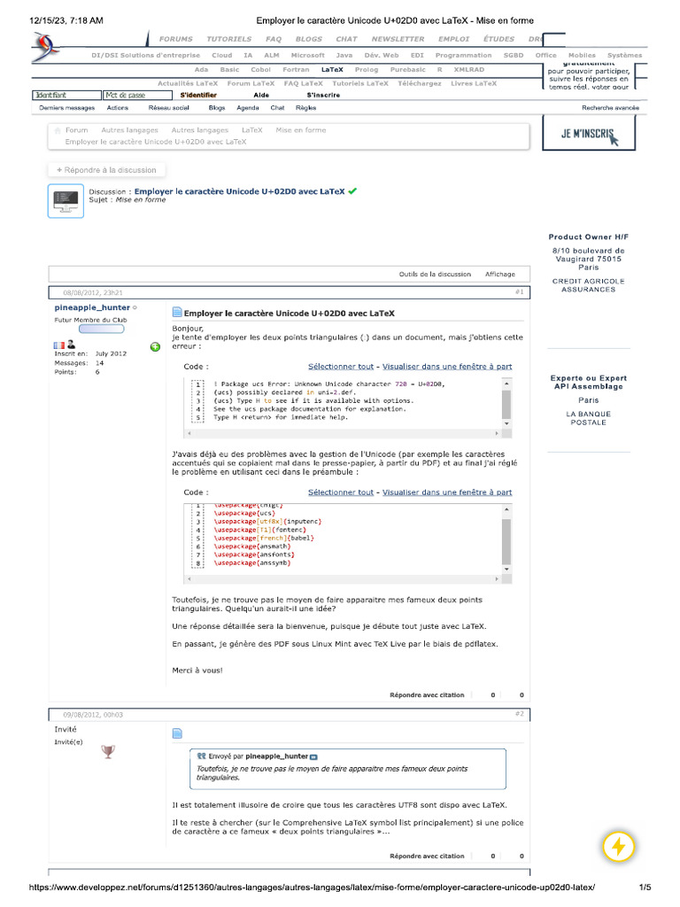 Employer Le Caractère Unicode U+02D0 Avec LaTeX - Mise en Forme | PDF