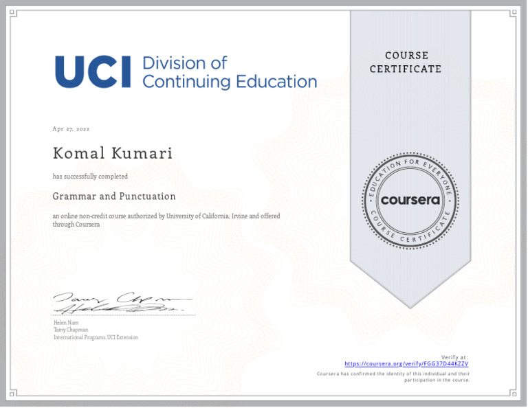 Coursera Grammar and Punctuation | PDF