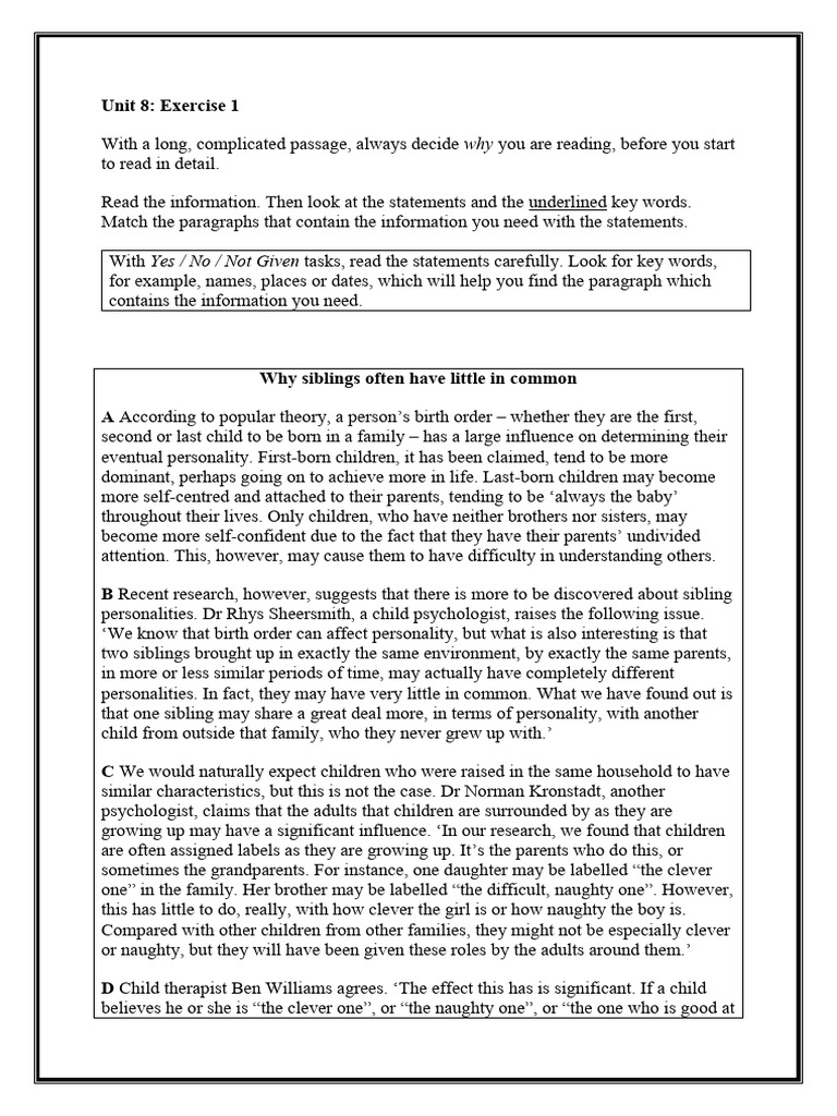 UNIT 8 MINDSET | PDF | Sibling | Behavioural Sciences