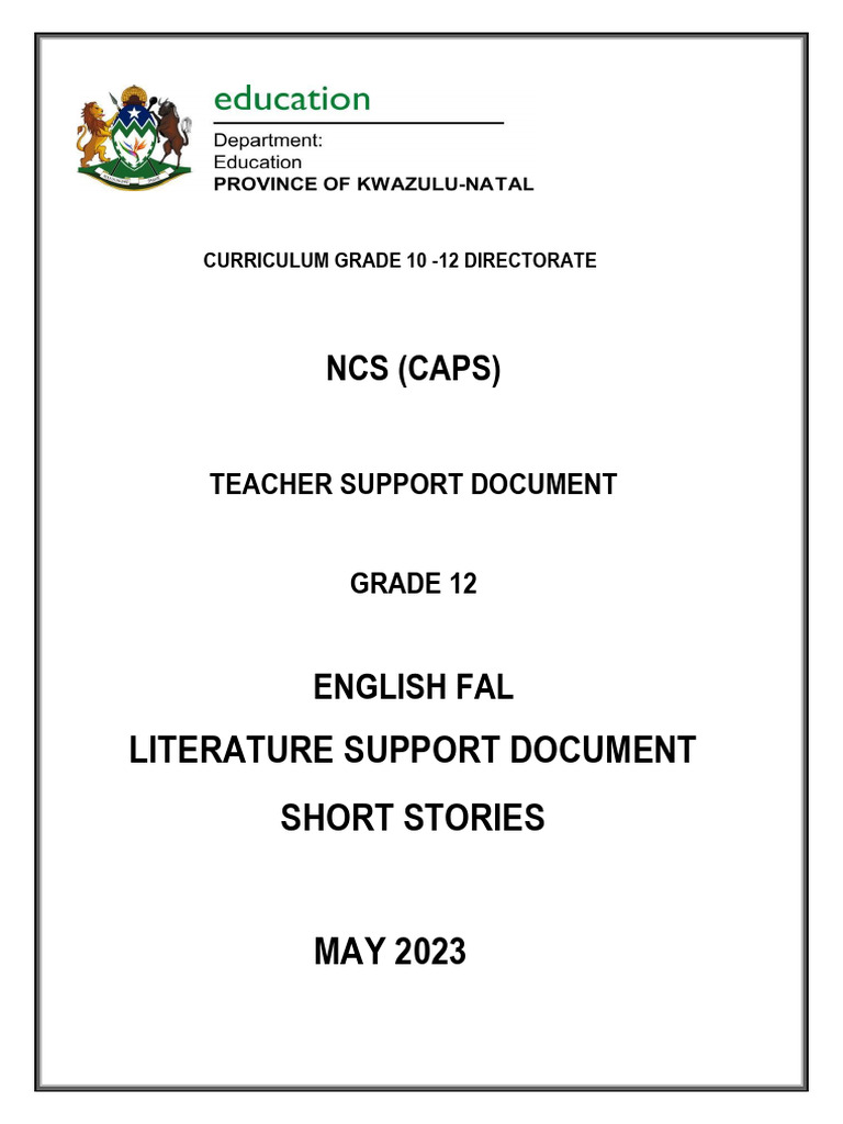 2023 KZN English Fal Short Stories Learner Booklet May 2023 | PDF ...