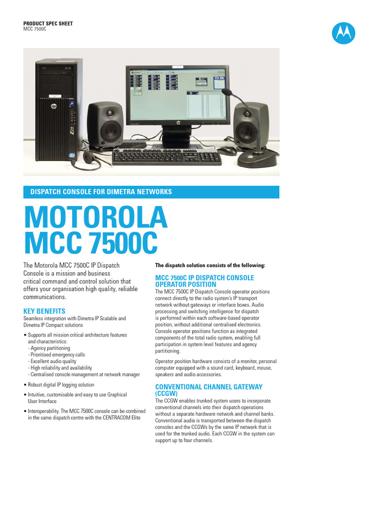 mcc_7500c_ip_dispatch_console_specification_sheet | Download Free PDF | Computer Network ...