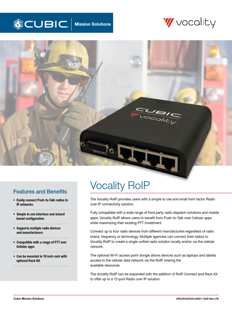 Cubic_Vocality_Datasheet_Non_LTE_[RoIP] Product Datasheet | PDF | Usb ...