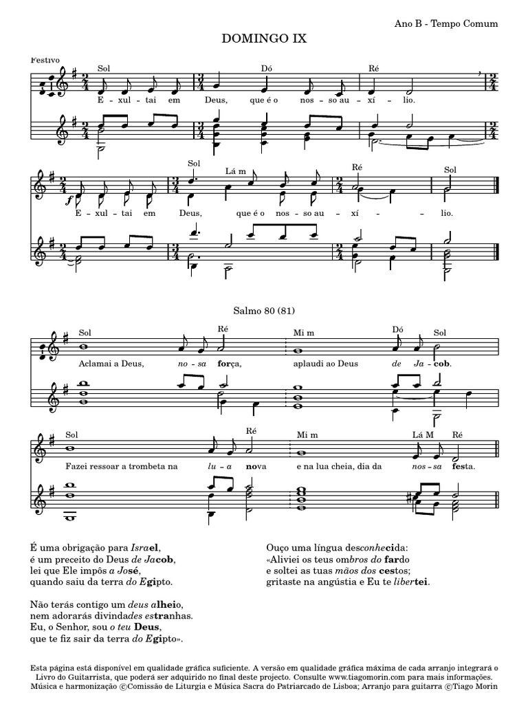 Exultai em Deus Que e Nosso Auxilio Mluis | PDF