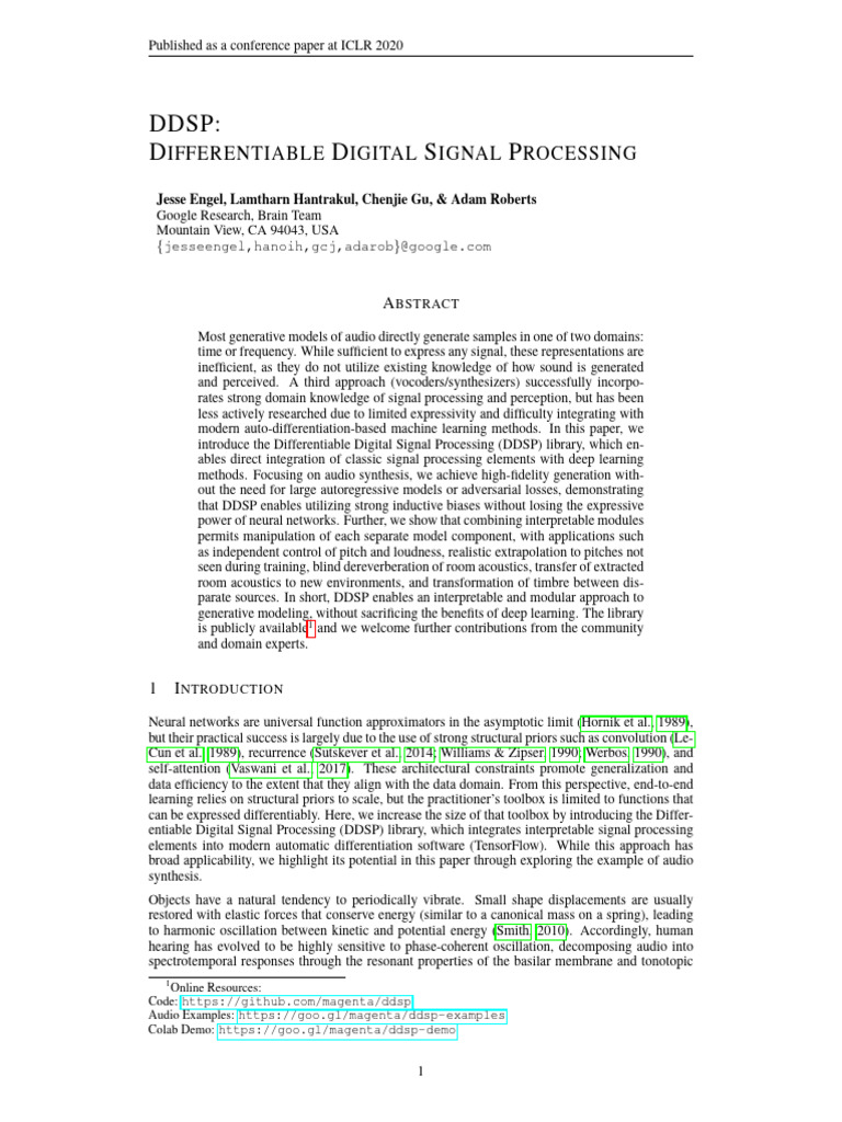 DDSP Differentiable Digital Signal Processing | PDF | Filter (Signal ...