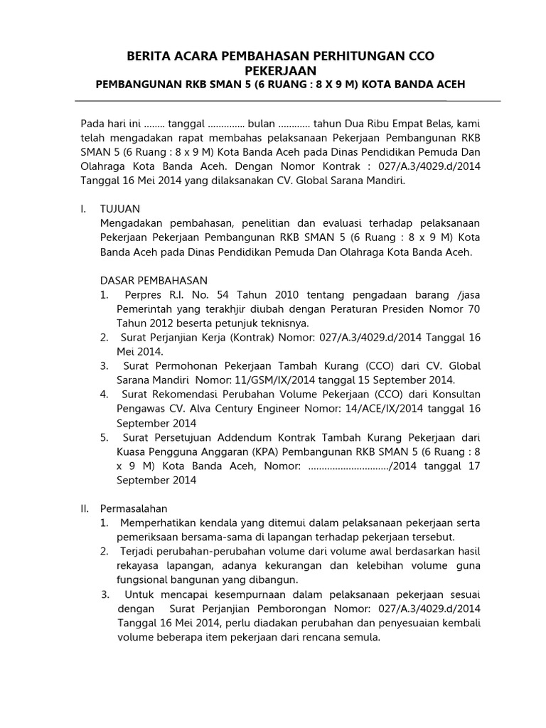 Berita Acara Rapat CCO | PDF | Teknologi & Rekayasa
