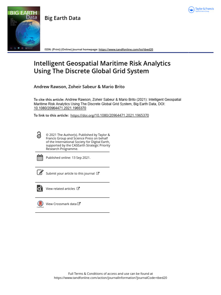 Intelligent Geospatial Maritime Risk Analytics Usi Pdf Risk Spatial Analysis 