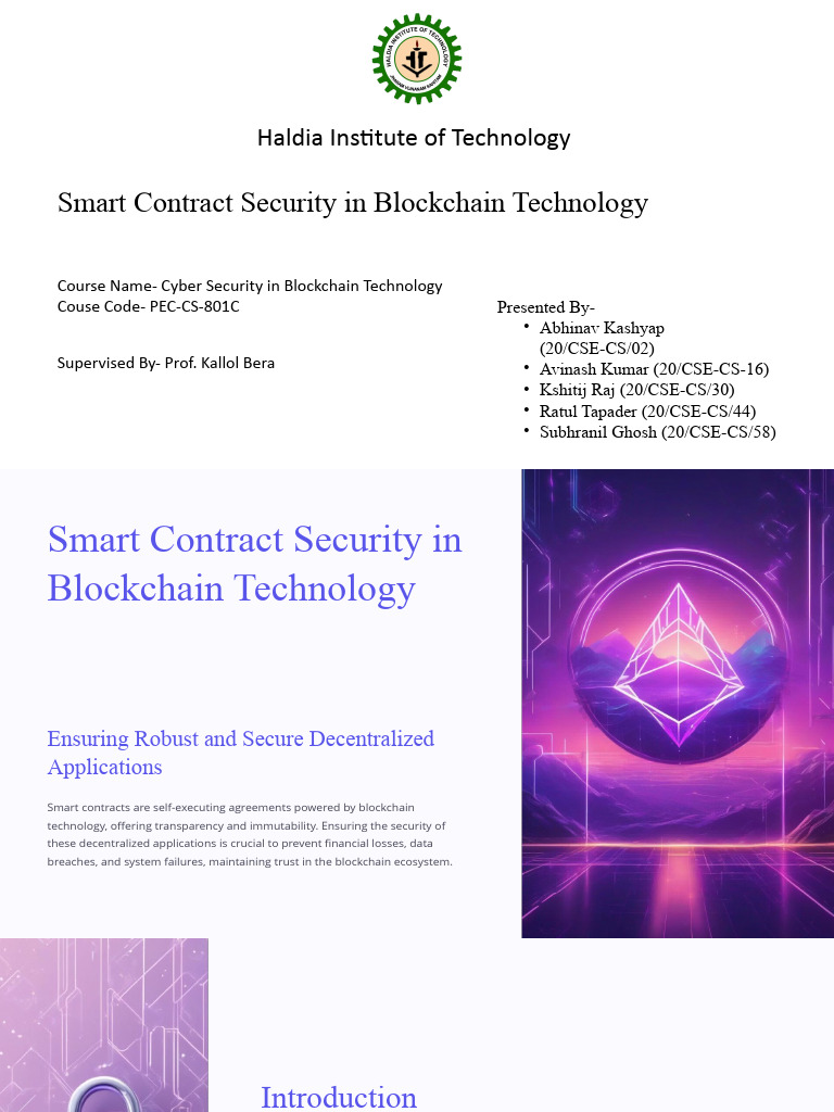 PEC CS 801C Cyber Security in Block Chain Technology | PDF | Security ...