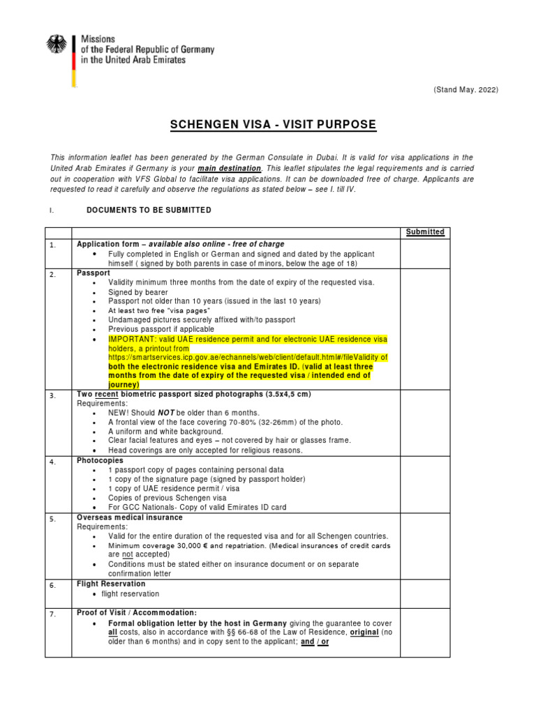 Visit Purpose Checklist | PDF | Travel Visa | Passport