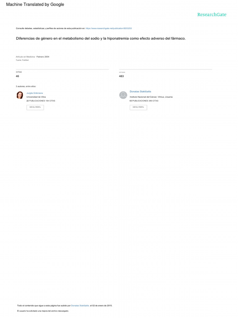 Gender Differences of Sodium Metabolism and Hypona | PDF | Sodio ...