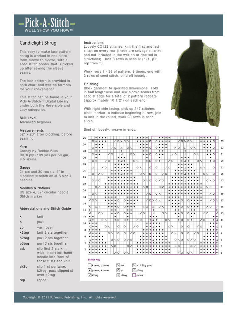 Candlight Shrug - Knitting Shrug | PDF | Knitting | Basic Knitted Fabrics