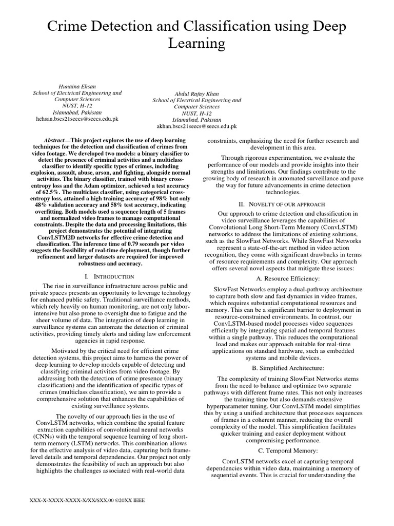 Crime Detecction DL Model ConvLSTM2D Analysis and Results | PDF | Deep Learning | Statistical ...