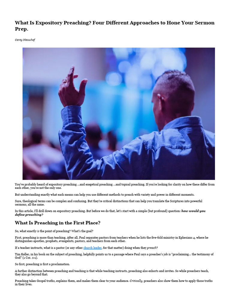 What Is Expository Preaching Four Different Approaches To Hone Your ...