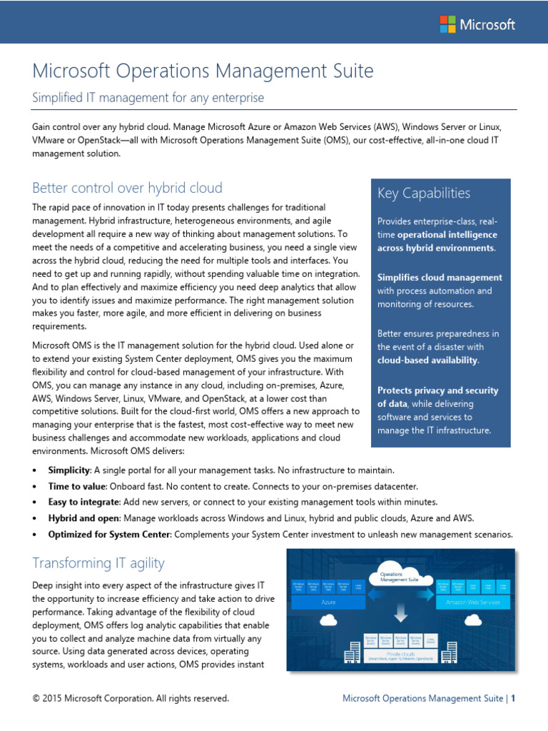 Microsoft Operations Management Suite Resources | Download Free PDF ...