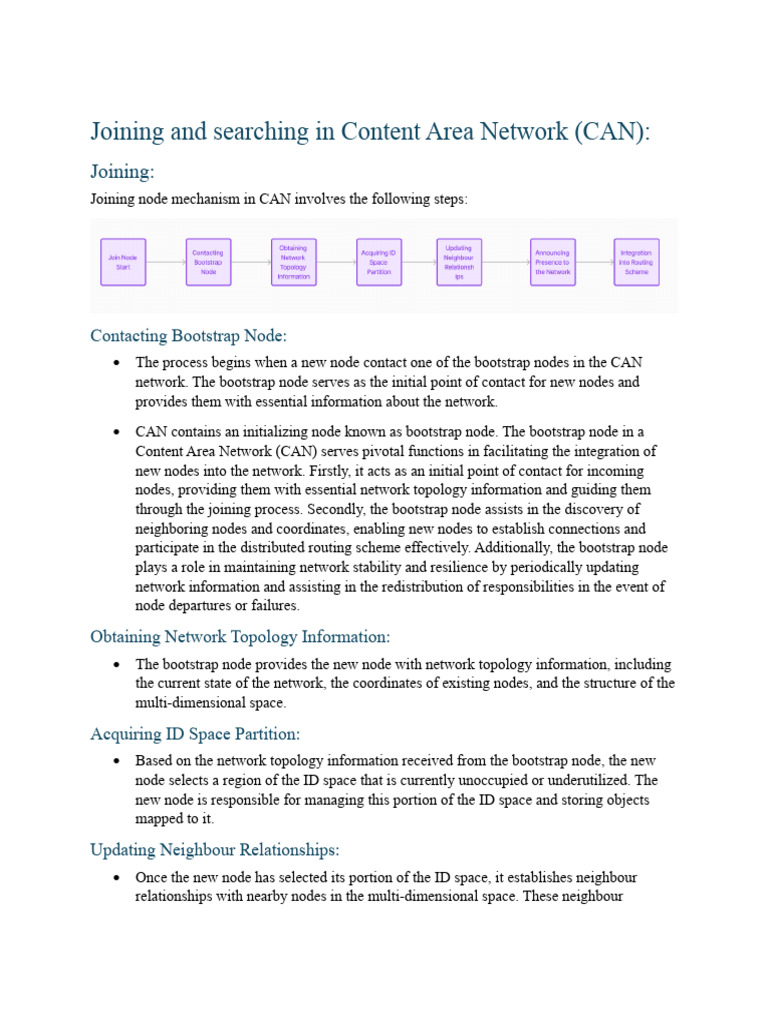 CAN Joining and Searching and Comparison With Chord | PDF | Routing ...