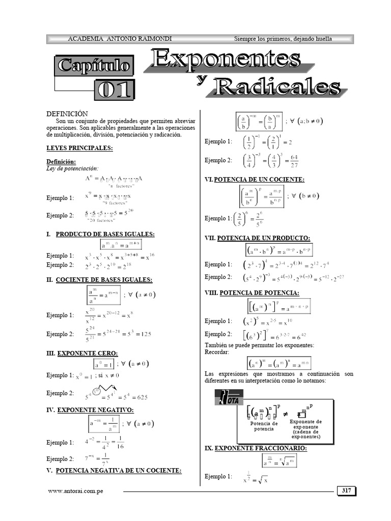 Algebra Capitulo 1 2 3 4 OK | PDF | Exponenciación | Álgebra abstracta