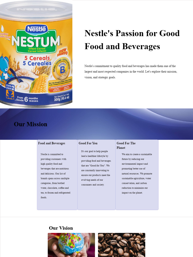 Nestle's Commitment to Quality & Sustainability | PDF | Nestlé ...