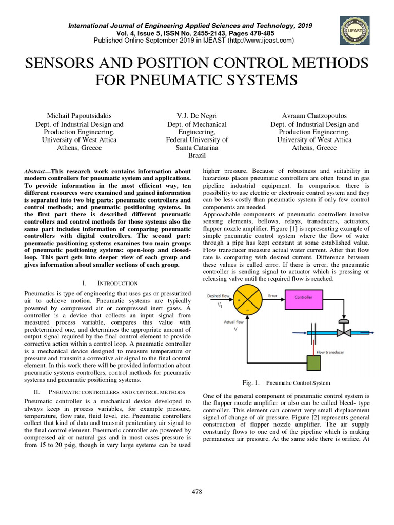 Sensors and Position Control Methods For | PDF | Actuator | Control Theory