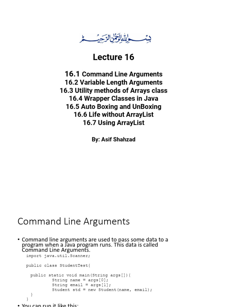 Lec16 Arrays Misc Wrapper Classes And And Arraylist Pdf Integer Computer Science Data 9202