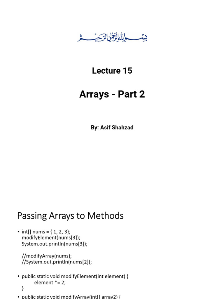Lec15.2 - Arrays - Part 2 | Download Free PDF | Software Engineering ... Lec15.2 - Arrays - Part 2 | Download Free PDF | Software Engineering ...