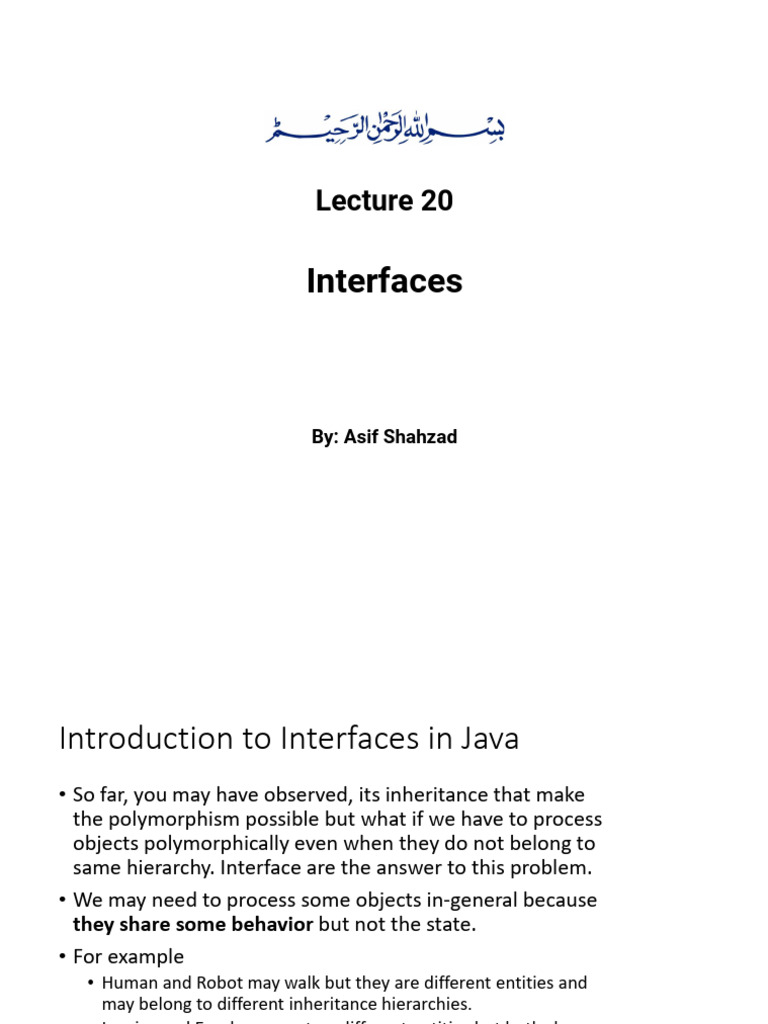 Lec20 - Interfaces | PDF | Computers