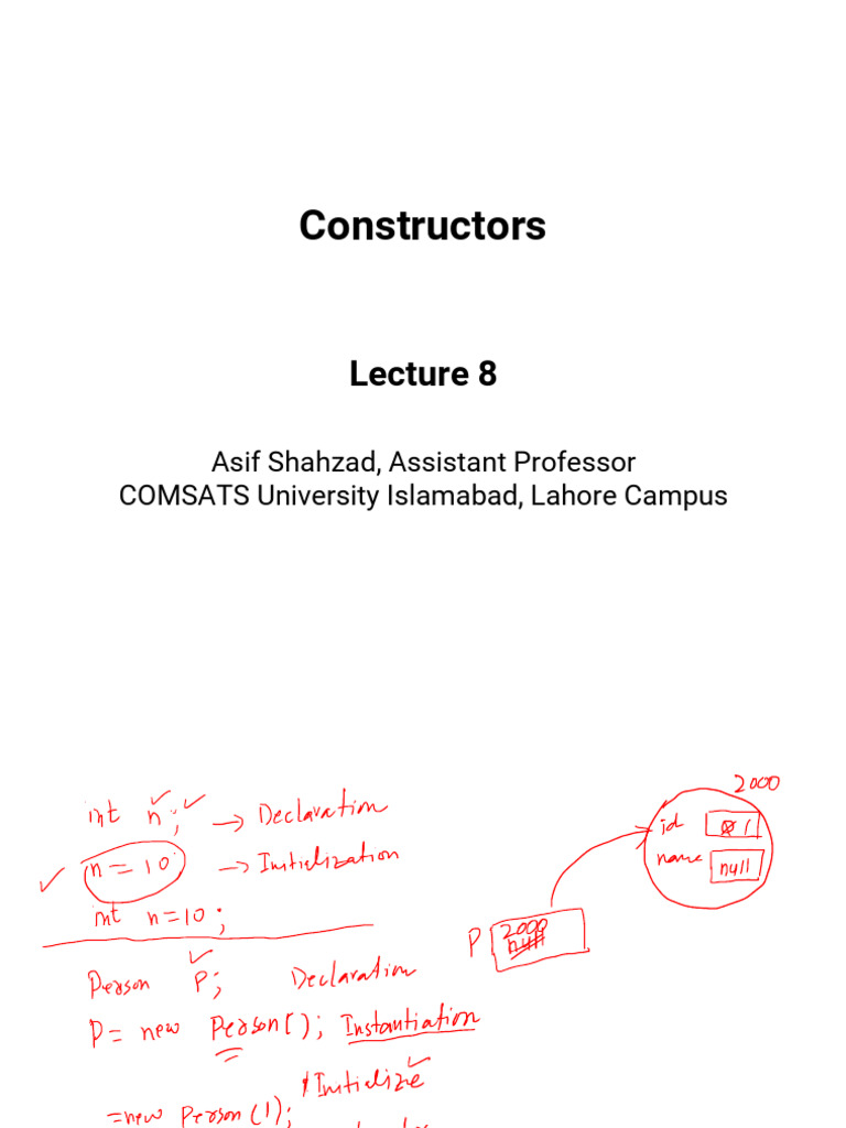 Lec08 Constructors Pdf Constructor Object Oriented Programming Programming 8969