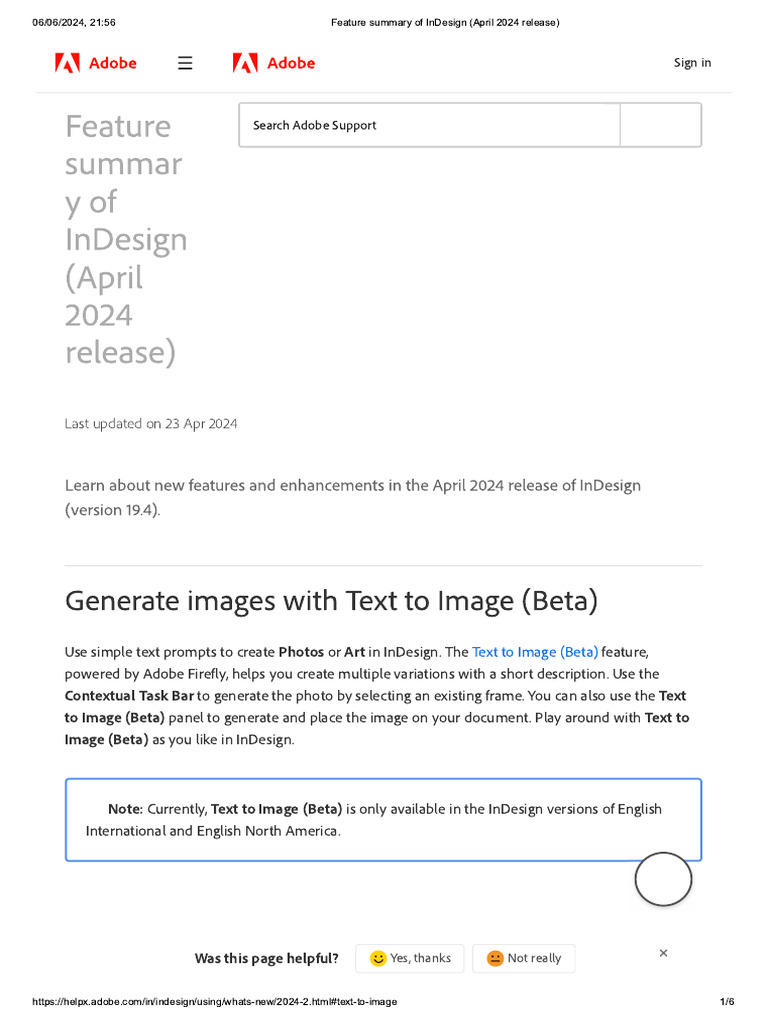 1 Feature Summary of InDesign (April 2024 Release) | PDF | Teaching ...