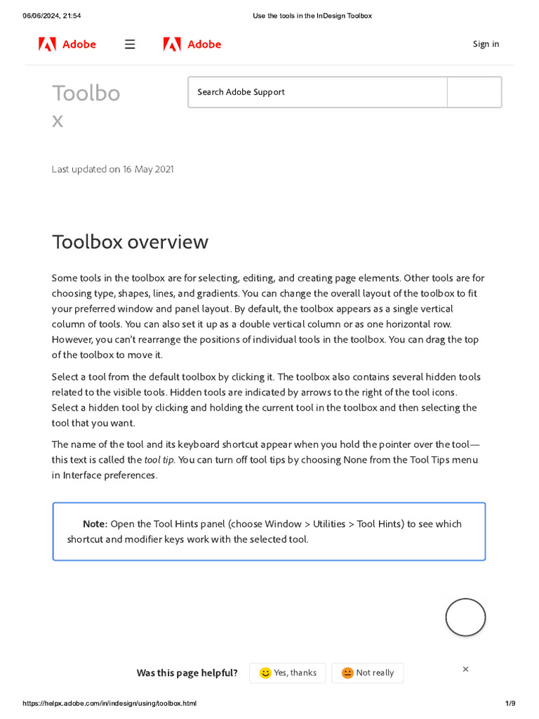 Use The Tools in The InDesign Toolbox | PDF