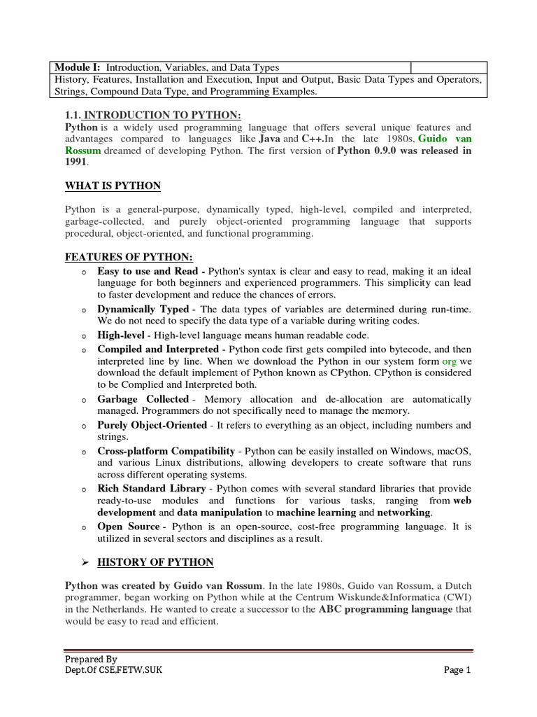 PLC Module-1 (1) | PDF | Data Type | Python (Programming Language)