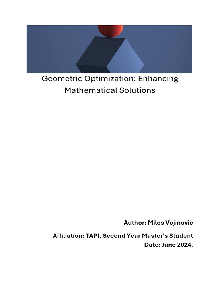 Geometric Optimization Methods Explained | PDF | Mathematical Optimization | Geometry