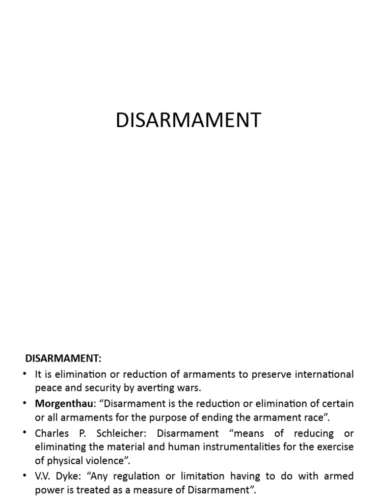 Disarmament and Arms Control Treaties | PDF | Treaty On The Non ...