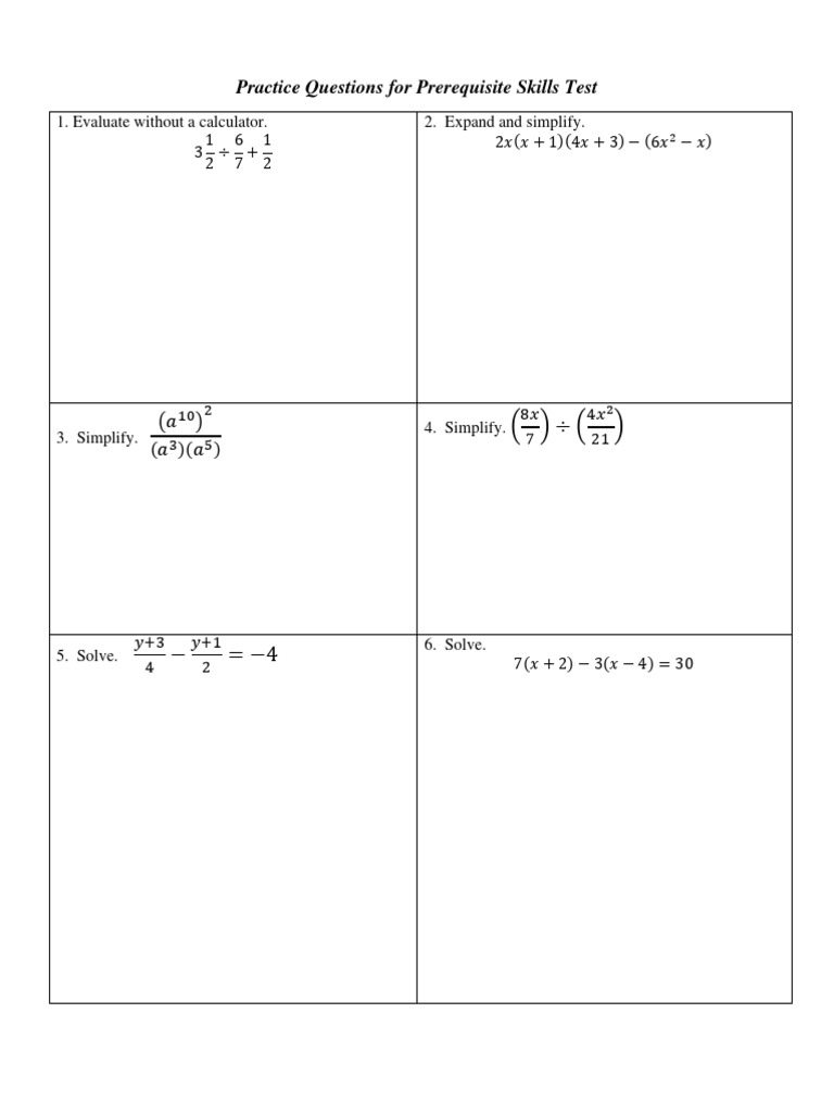 1.01 Prerequisite Skills Practice Quiz | PDF | Computers